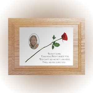 Cremation Urn Ashes Casket Single Red Rose Personalised Wooden Oak ...