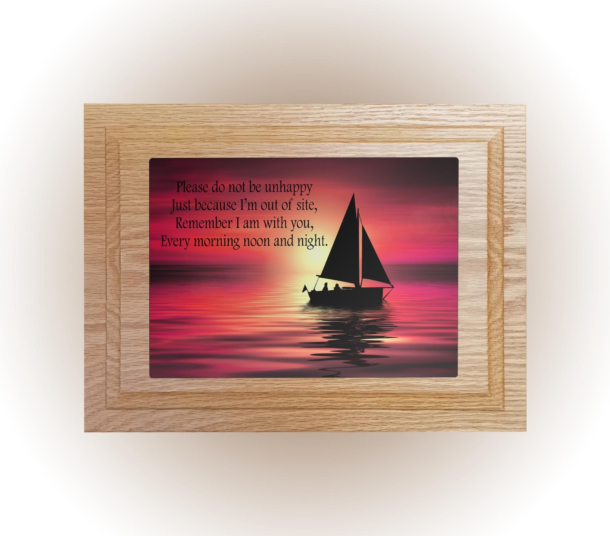 Sunset Sailing Oak Ashes Casket Adult Human Ashes Urn - Etsy