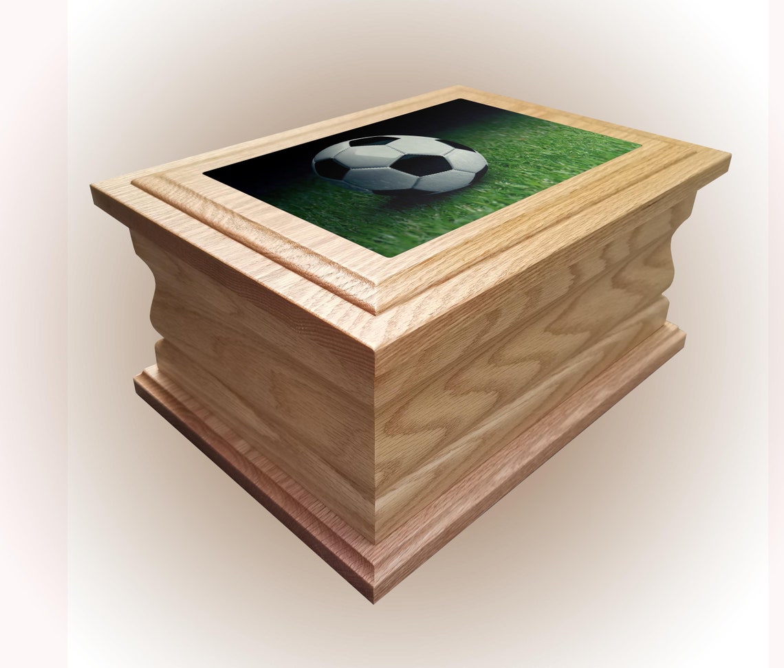 Cremation Urn Ashes Casket Football Personalised Wooden Oak - Etsy