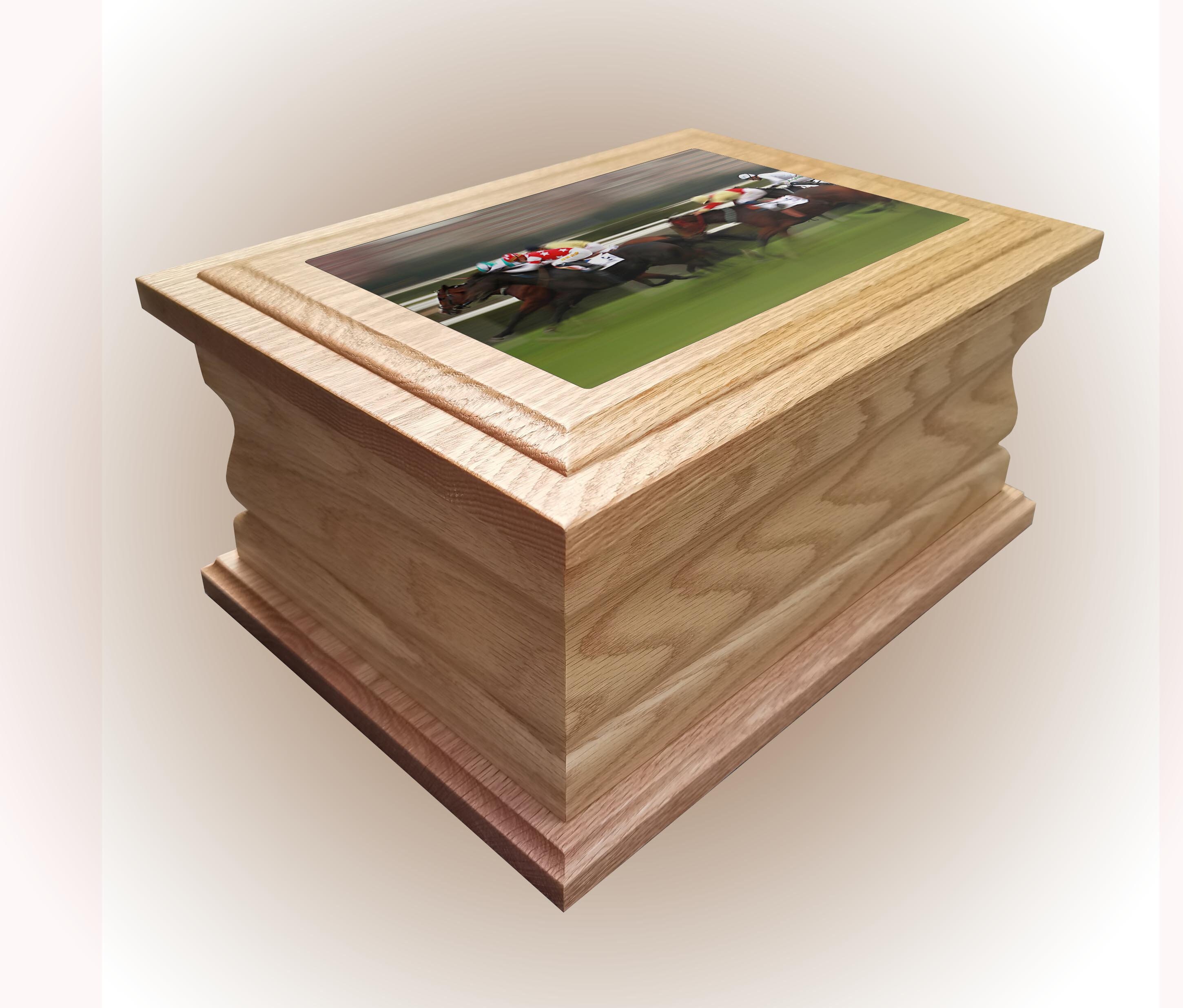 Wooden Oak Cremation Urn Ashes Casket Horse Racing Design - Etsy UK