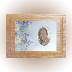 Cremation Urn Ashes Casket Flowers and Butterfly Personalised Wooden ...