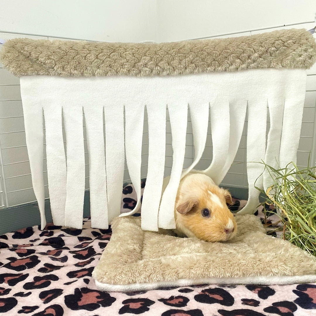 Cozy Corner Hideaway Curtain for Guinea Pigs Tranquil Taupe Design ...