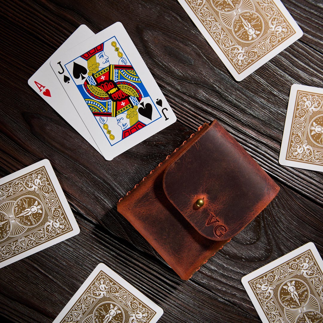 Personalized Leather Playing Card Holder, Playing Card Box, Leather ...