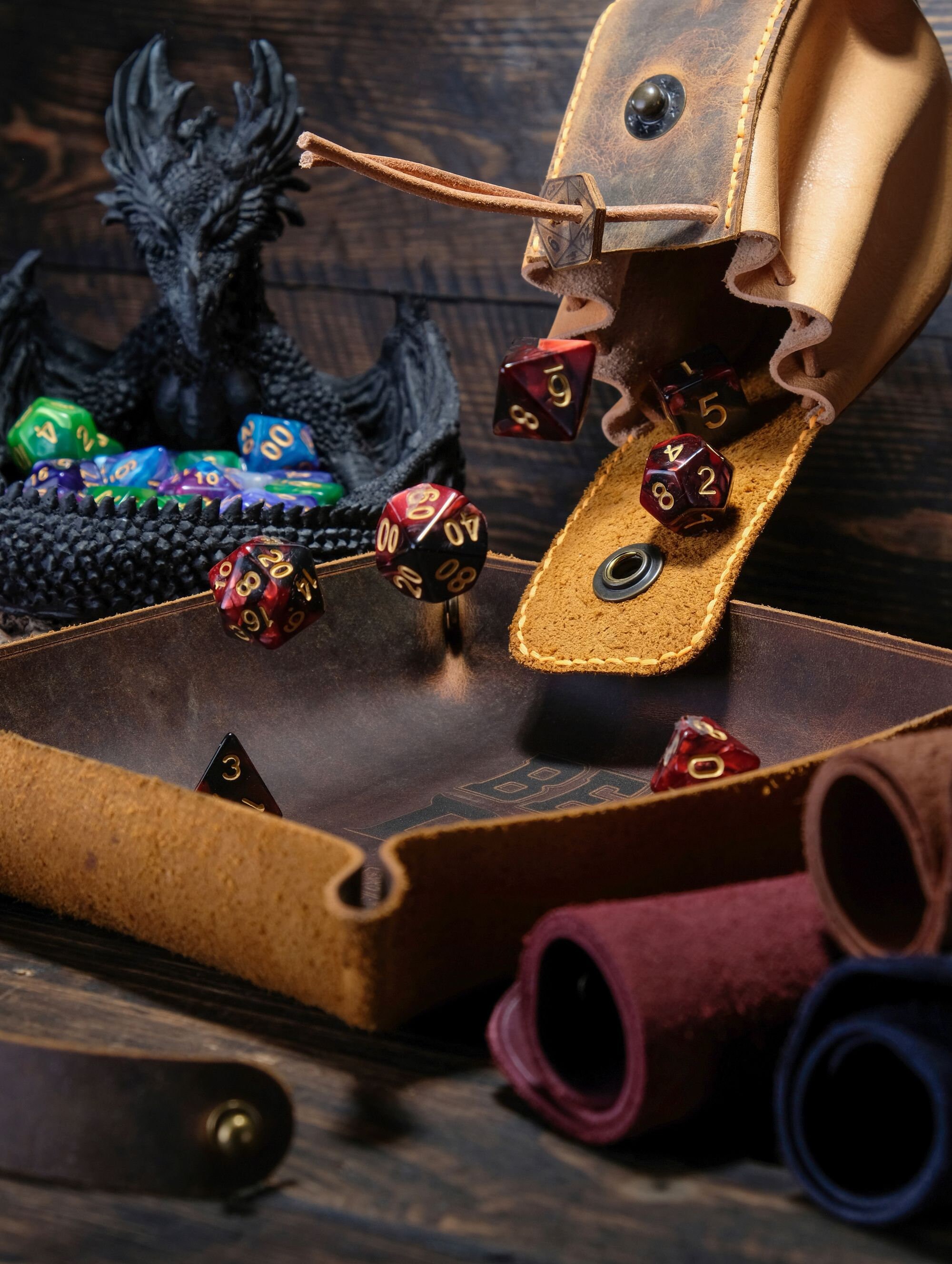 Navy Blue Leather Dice Bag Coin bag DnD Dice Bag Custom | Etsy