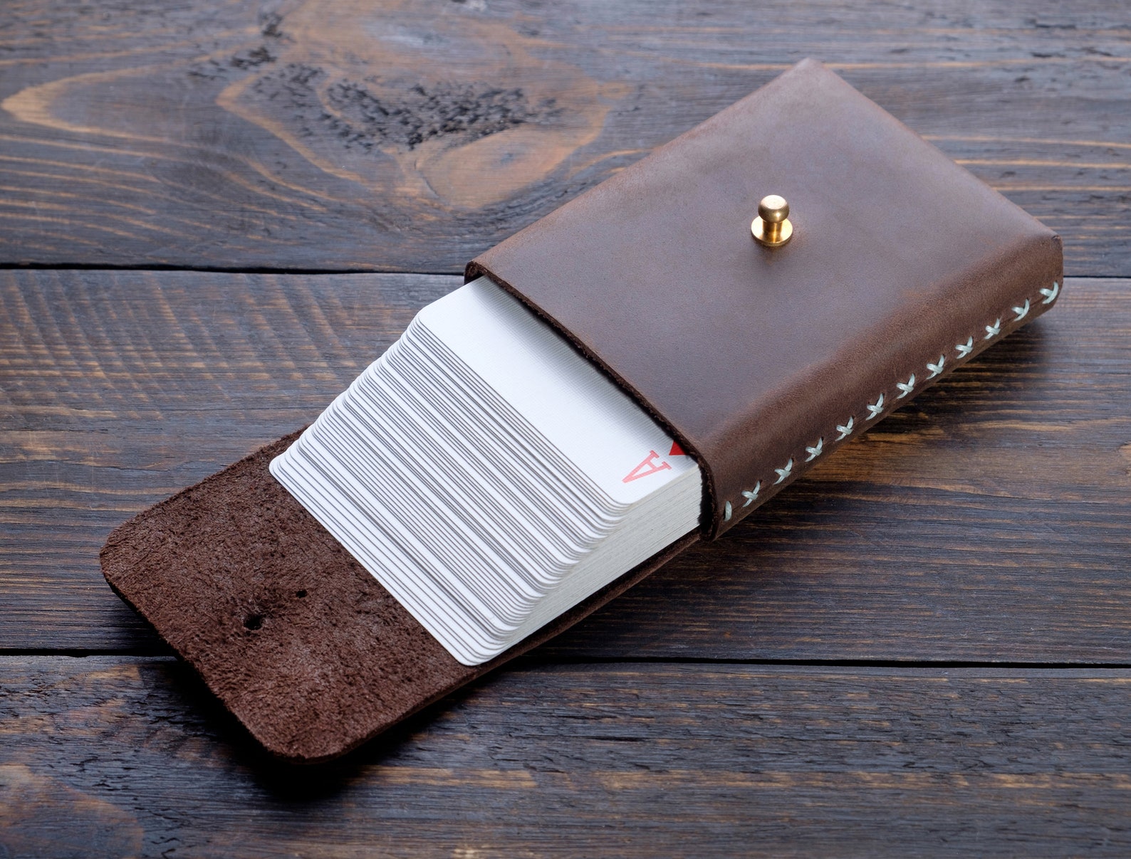 Personalized Leather Playing Card Holder Playing Card Box - Etsy