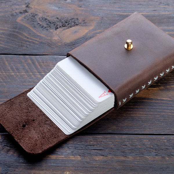Custom Leather Playing Card Holder - Etsy