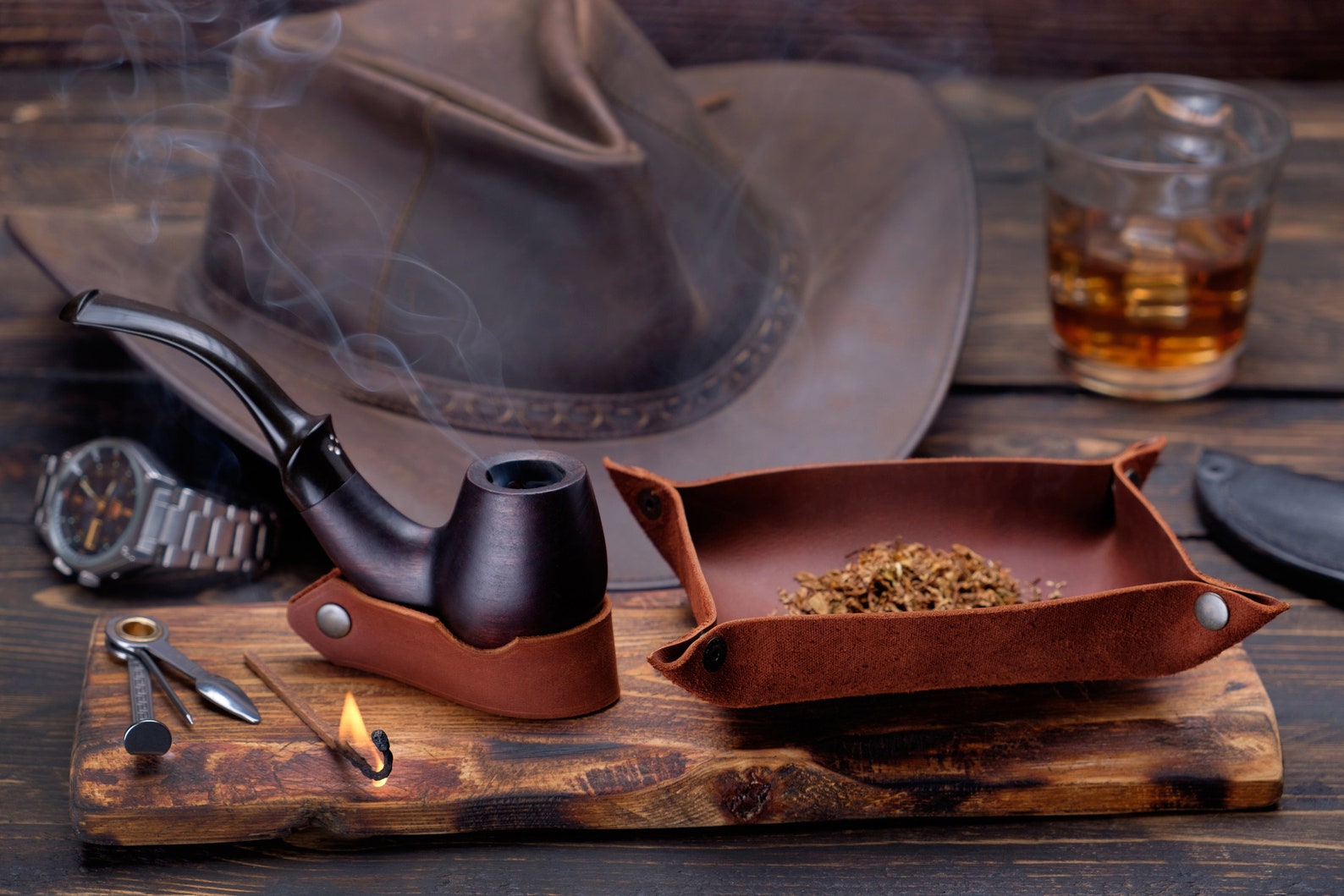 Leather Tobacco Tray Rollable Tobacco Pouch Case Travel - Etsy