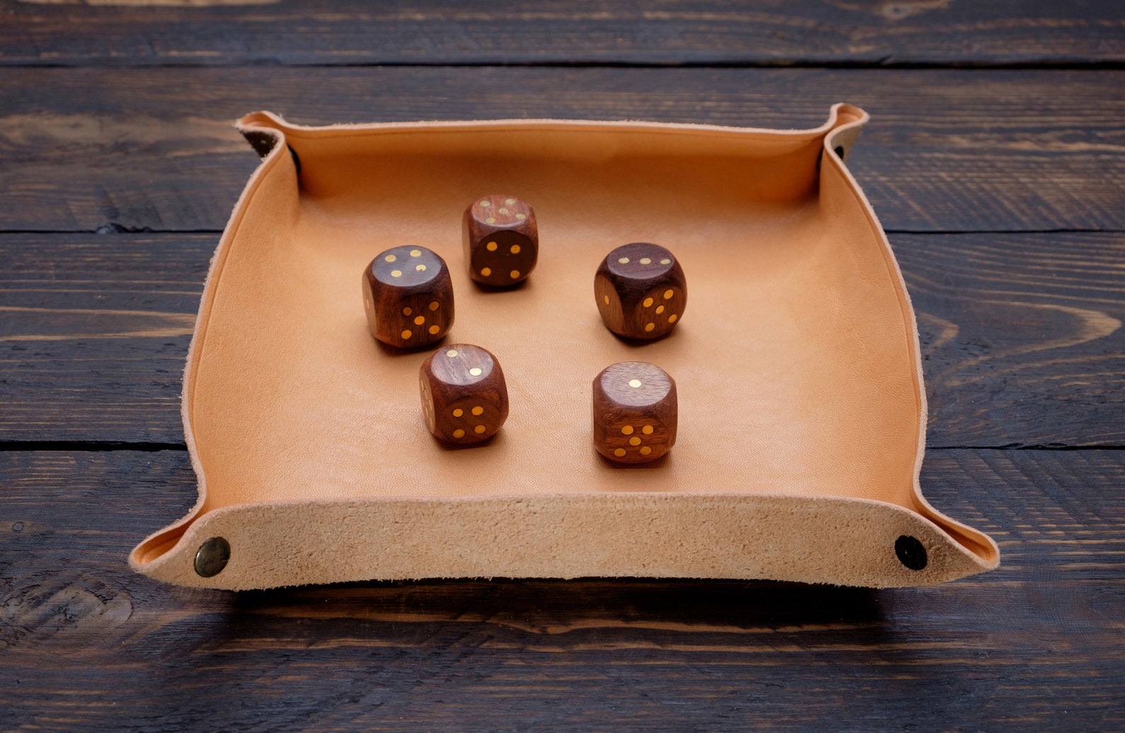 Leather Dice Rolling Tray: Collapsible Full-grain Valet Tray - Etsy