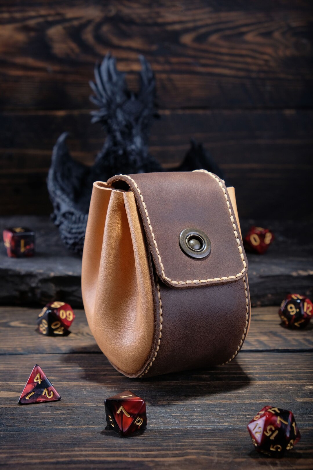 Custom Leather Dice Bag: Hand-stitched D&D Dice Pouch - Etsy