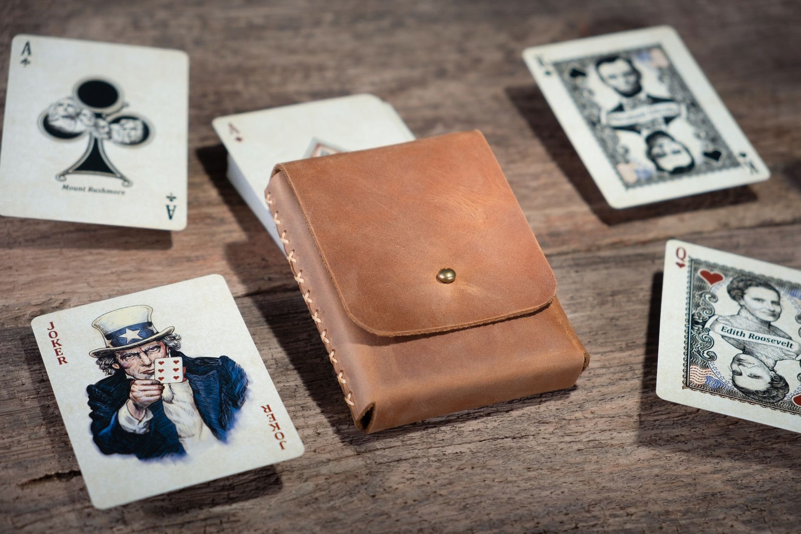 Personalized Leather Playing Card Holder Playing Card Box - Etsy