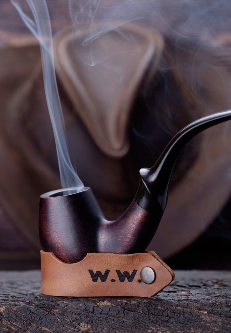 Personalized Leather Pipe Stand, Tobacco Pipe Rest, Christmas Gift ...