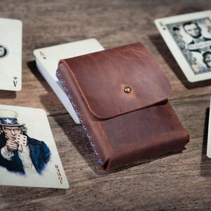 Personalized Leather Playing Card Holder, Playing Card Box, Leather ...