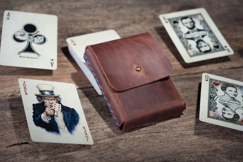 Personalized Leather Playing Card Holder Playing Card Box - Etsy