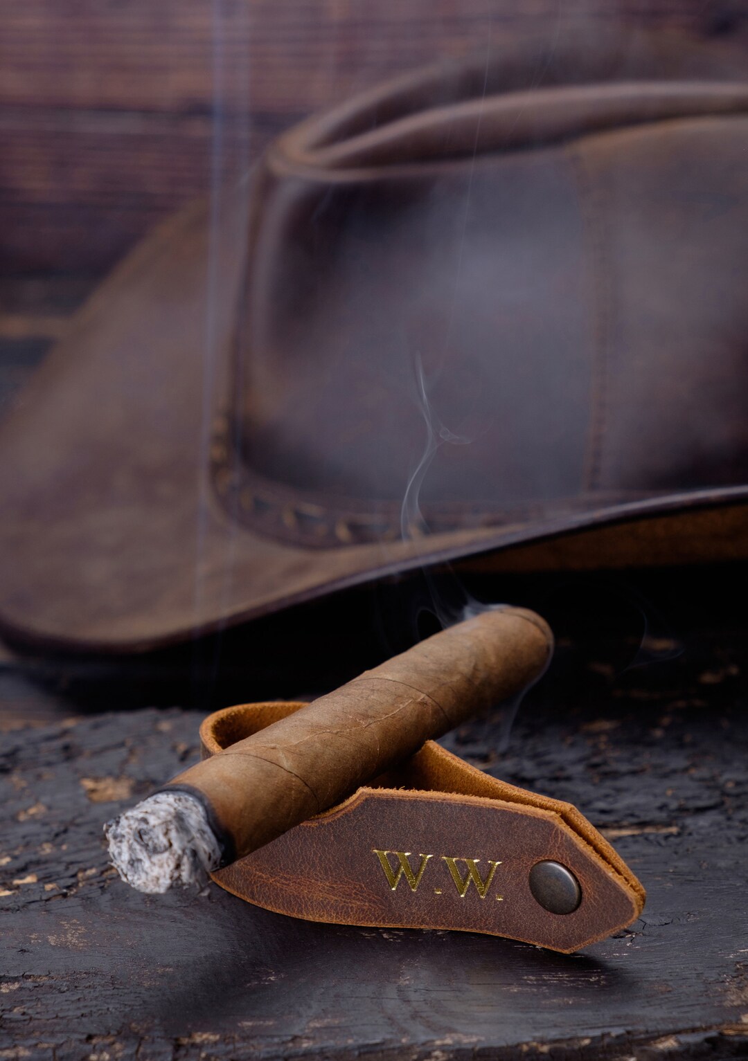 Personalized Leather Cigar Rest, Travel Cigar Holder, Groomsmen Gift - Etsy