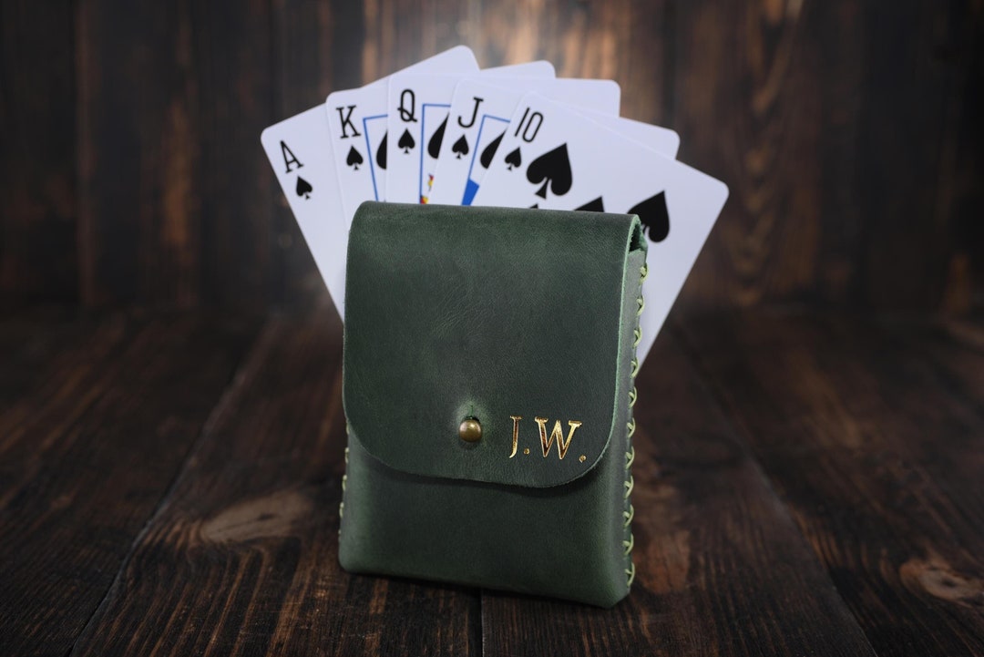 Leather Playing Card Case, Poker Card Storage Case, Playing Card Sleeve ...