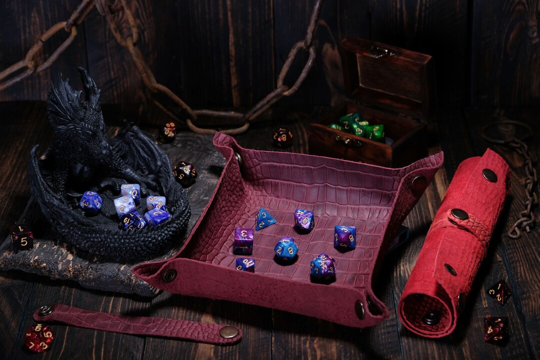 Dragon Skin Leather Dice Tray, Collapsible RPG Dnd Tray - Etsy