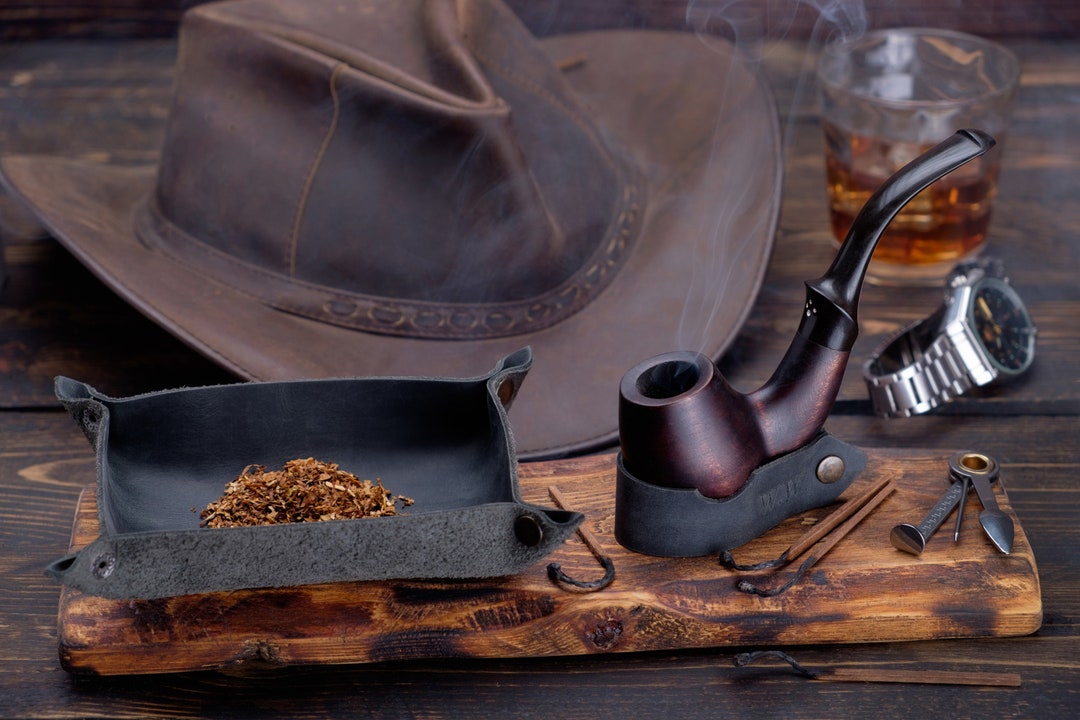 Leather Tobacco Tray, Rollable Tobacco Pouch Case, Travel Foldable ...