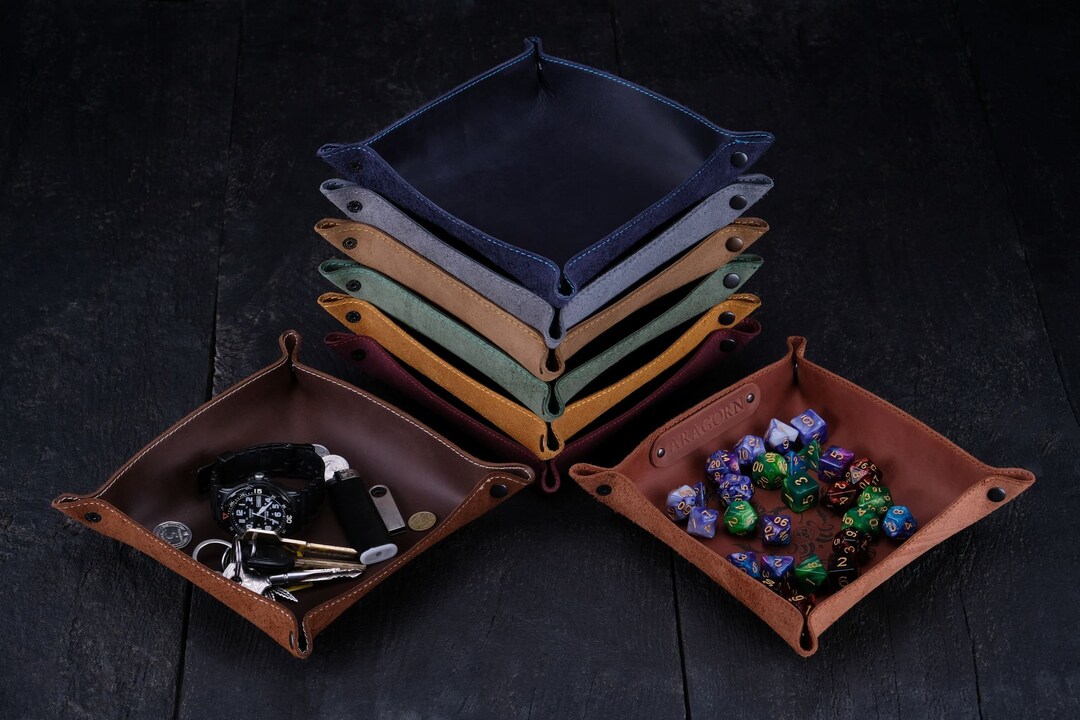 Leather Dnd Tray, Leather Valet Tray, EDC Tray, Catch All Tray, Valet ...