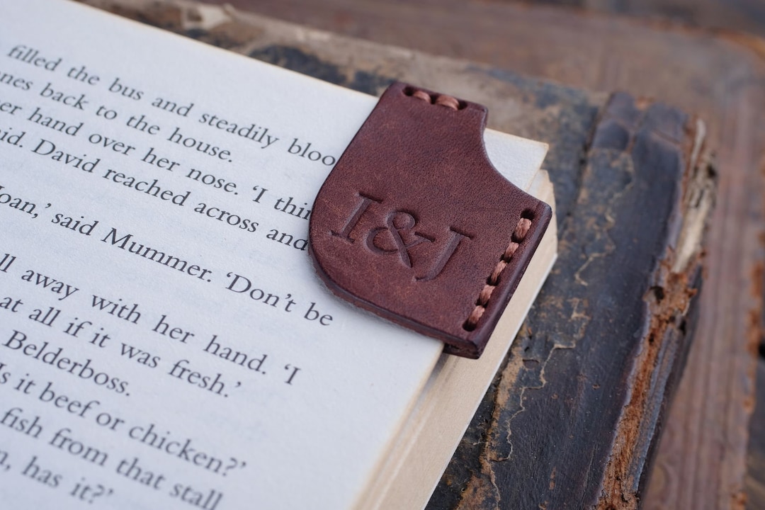 Embossed Leather Bookmark, Personalized Anniversary Gift - Etsy
