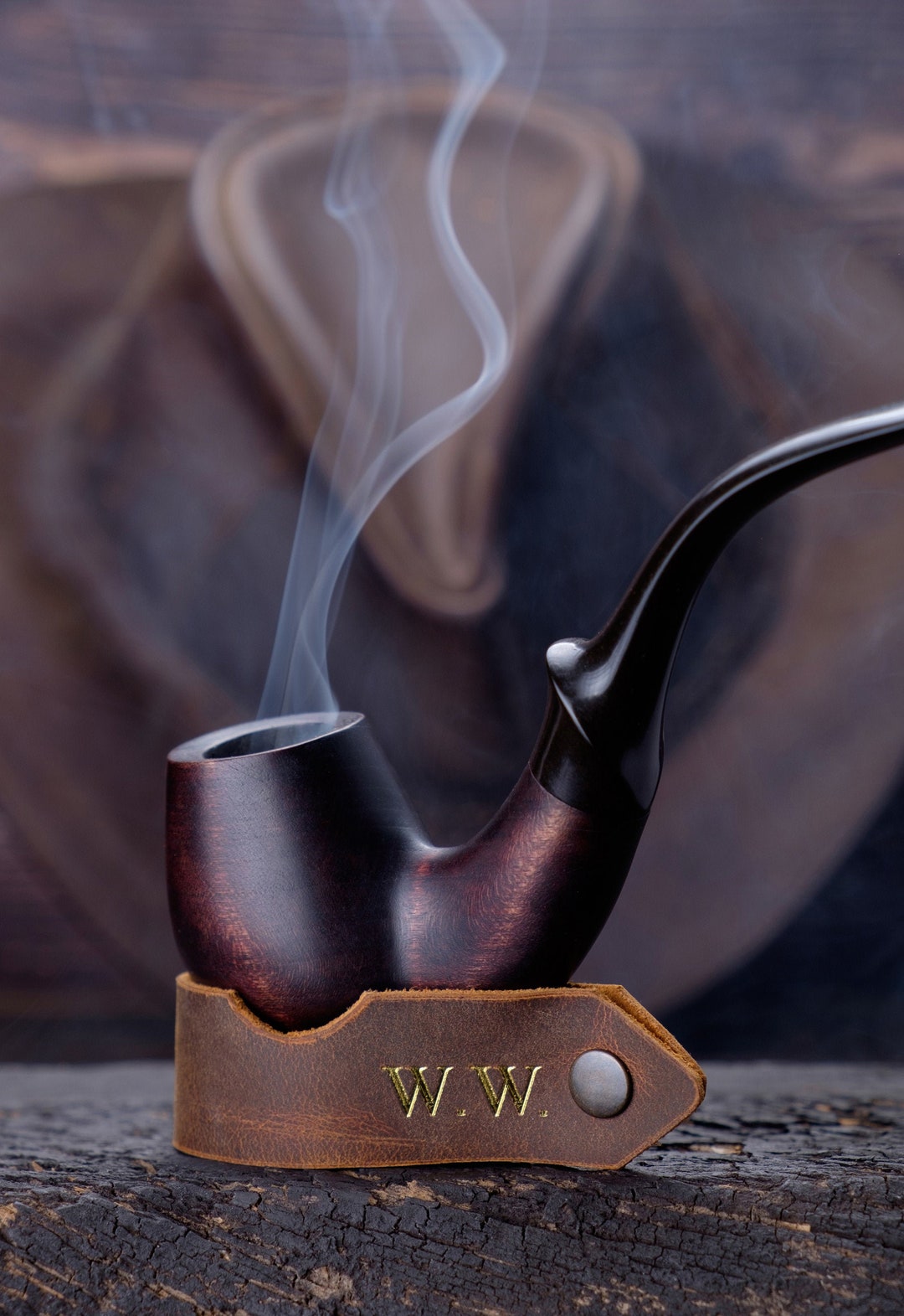 Personalized Leather Pipe Stand, Tobacco Pipe Rest, Christmas Gift ...