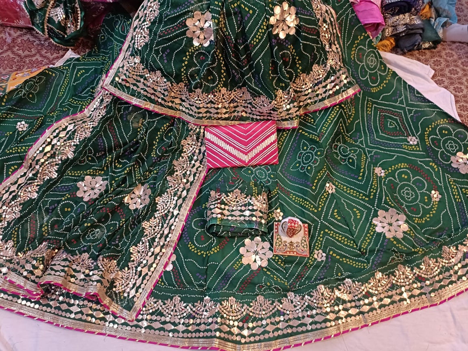Rajasthani Traditional Jaipuri Chunari Bandhej Bandhani Lehenga Choli ...