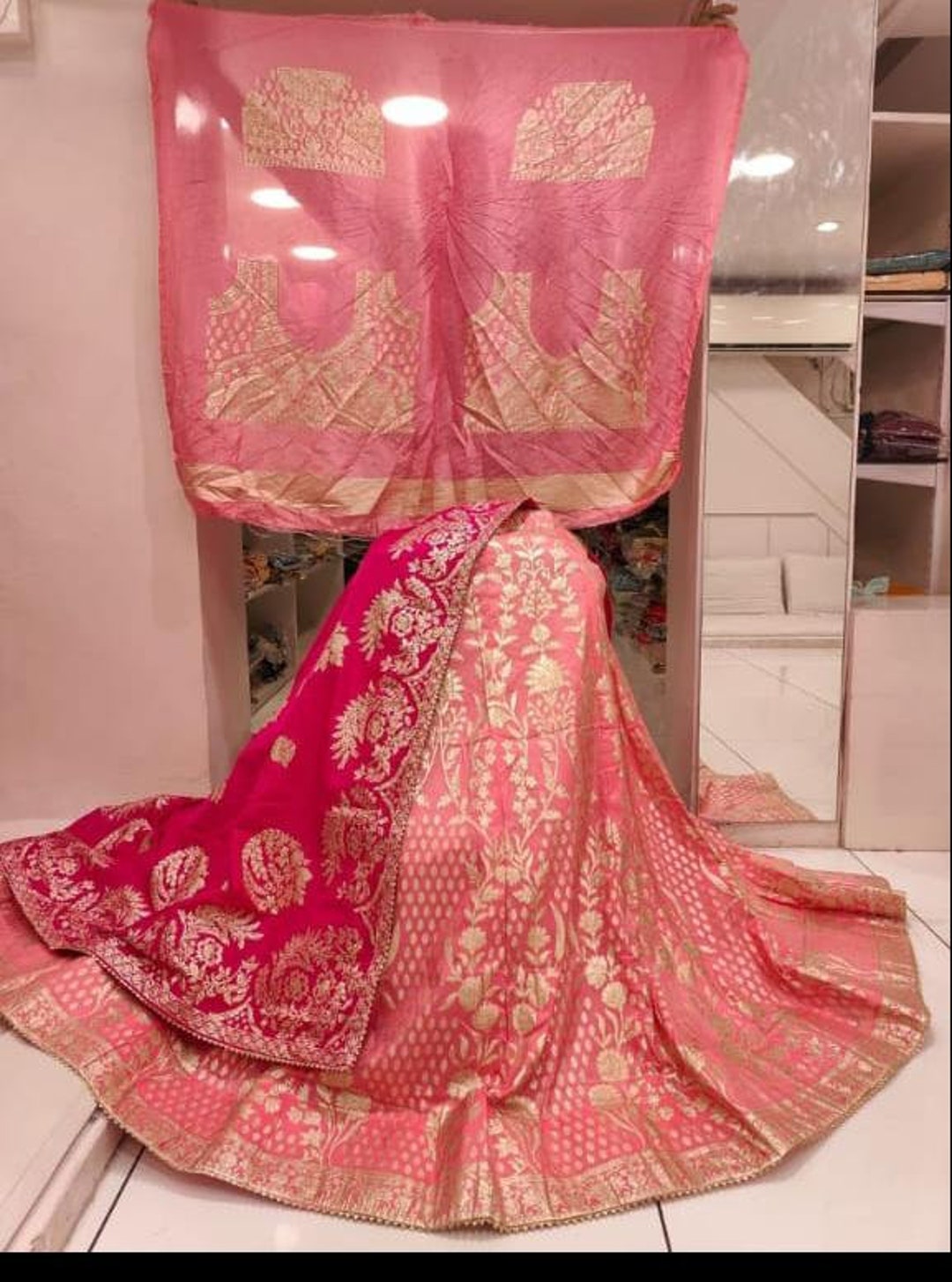 Rajasthani Jaipuri Pure Banarasi Dolo Silk Lehenga Choli and Jari Work ...