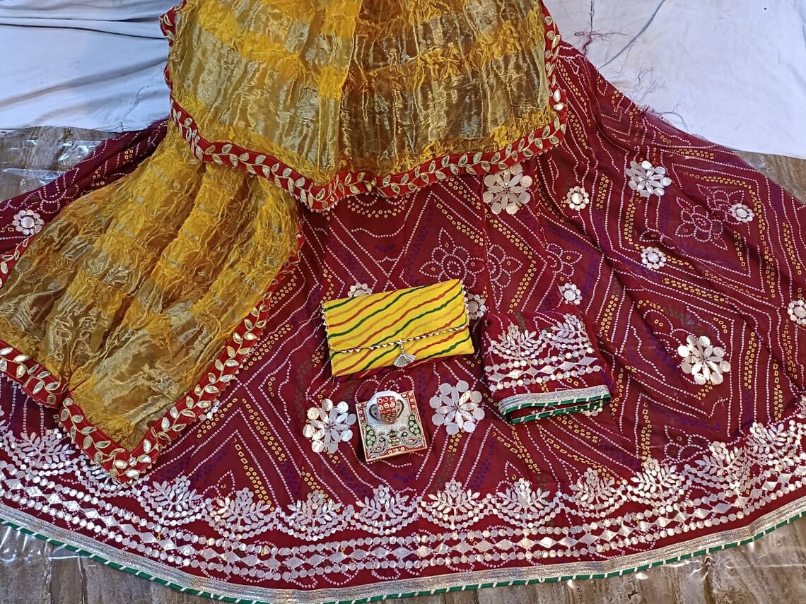 Rajasthani Traditional Jaipuri Chunari Bandhej Bandhani Lehenga Choli ...