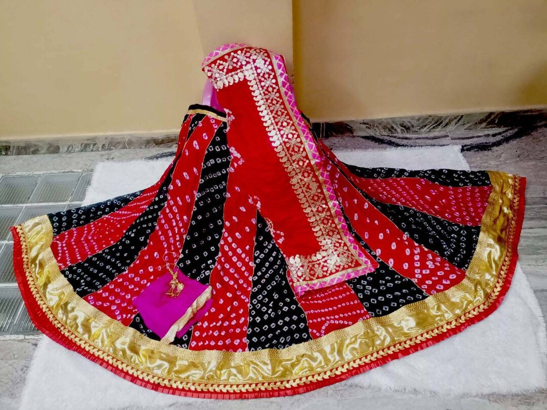 Rajasthani Lehenga Choli for Women Bandhej Lehenga Choli for Women ...