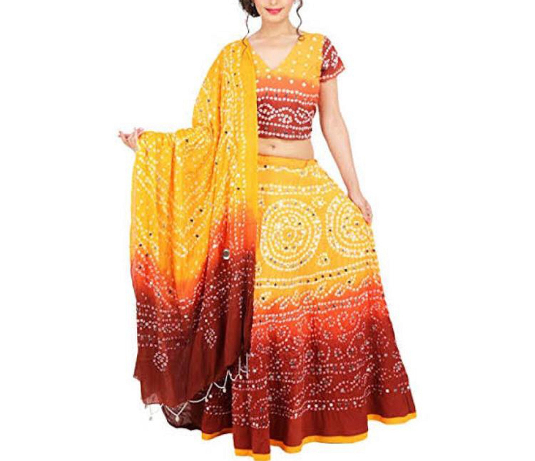 Rajasthani jaipuri bandhej lehenga Bandhej Choli with Gota | Etsy