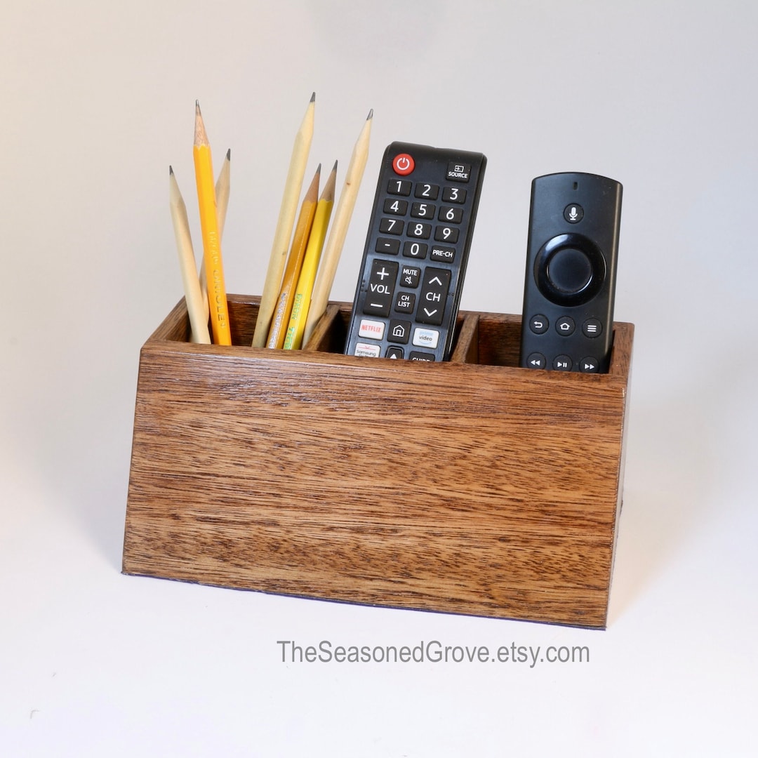 TV Remote Holder, Handcrafted of Mahogany Wood. Remote Control Caddy ...