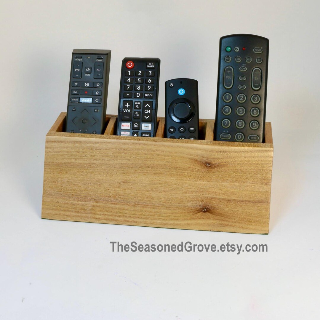TV Remote Control Holder, Handmade of Ash Wood. Remote Control Caddy ...