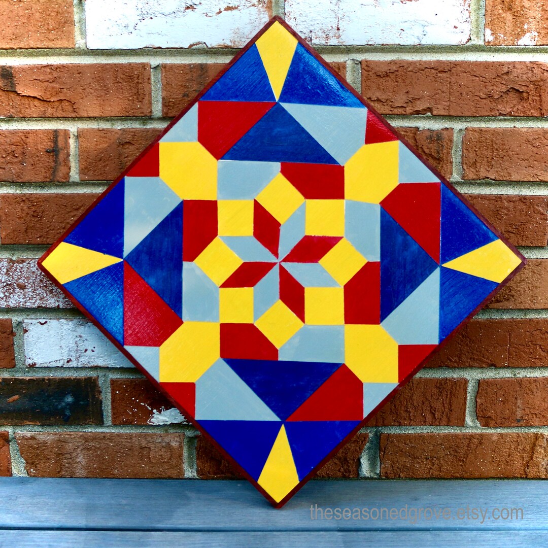 Barn Quilt Art Hardwood Framed. Painted Wood Barn Quilt. 8 - Etsy