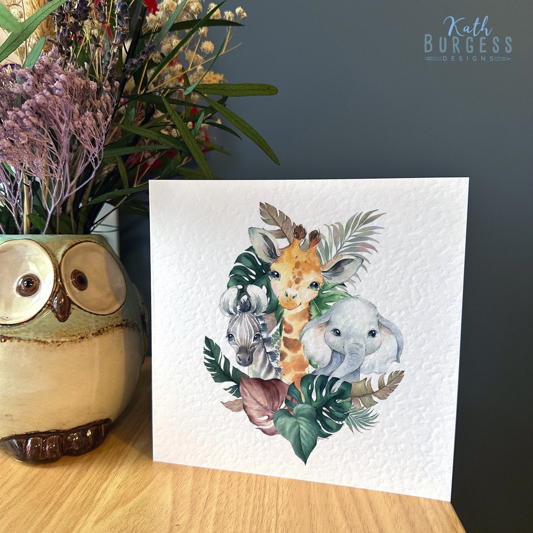 Children's Safari Themed Card Animals Zoo Animal Birthday Card Luxury ...