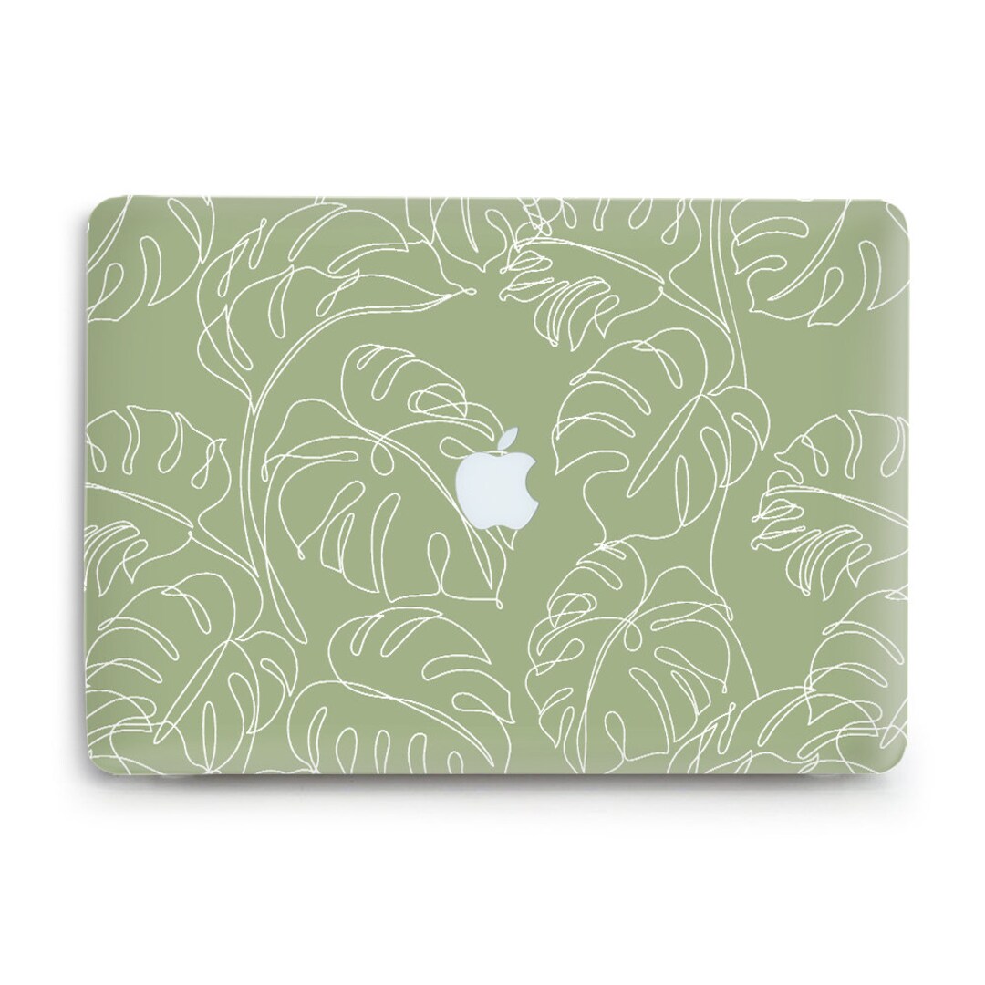MacBook Case Aesthetic Green Leaves Floral MacBook Pro 13 MacBook Air ...