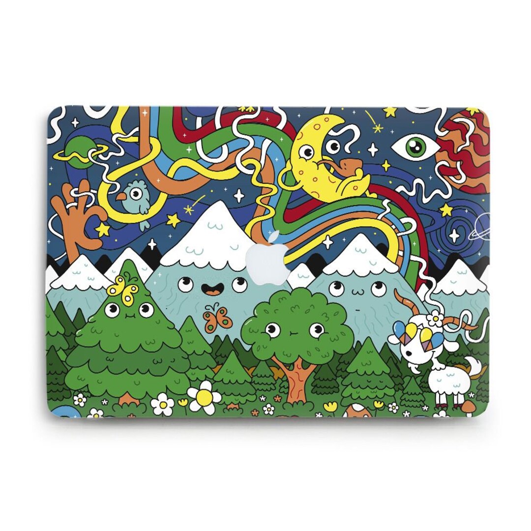 MacBook Case Cute Nature Trippy Cartoon Case for MacBook Air 13 Pro 13 ...
