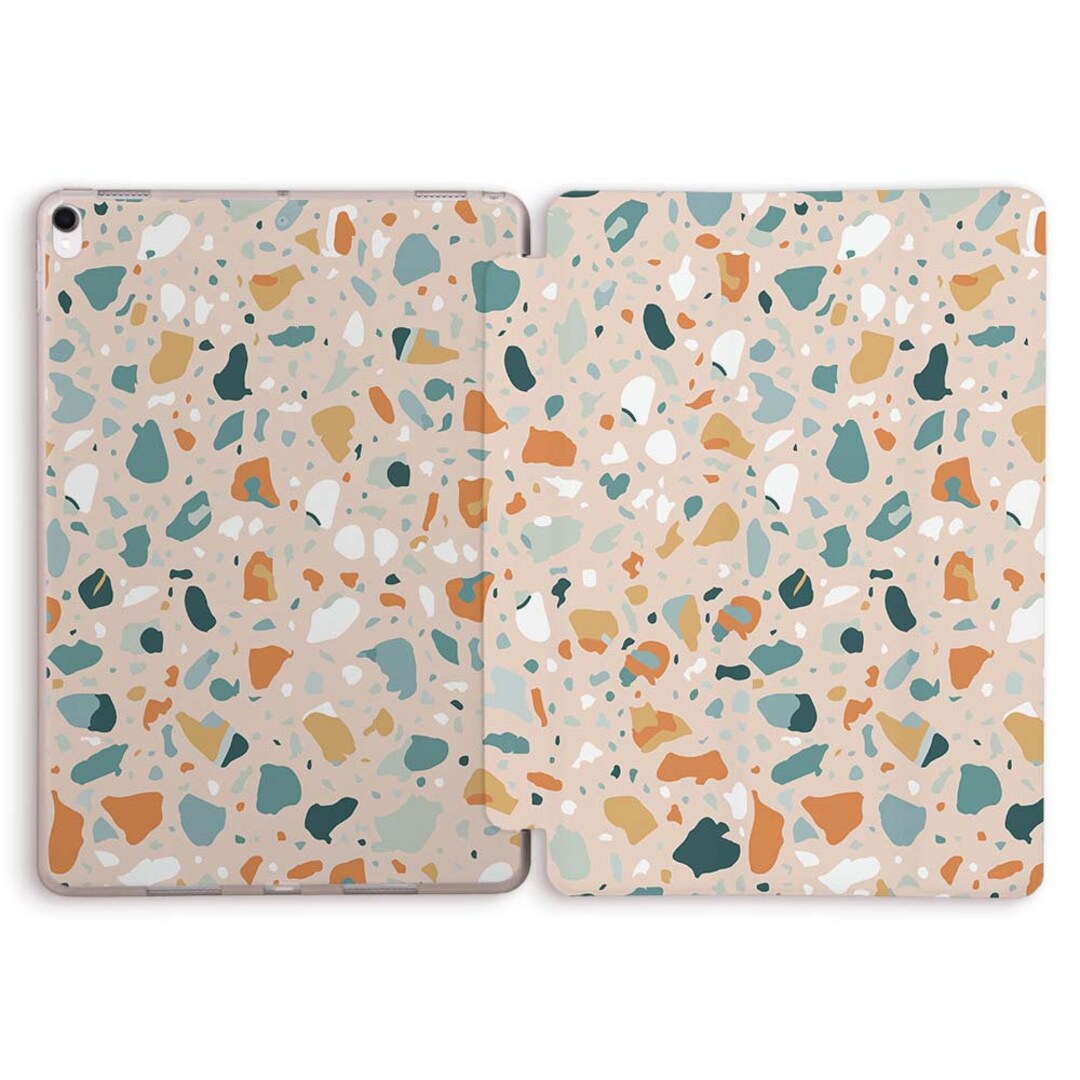 IPad Case Aesthetic Trendy Terrazzo Beige Case for iPad 10th 10.2 Air 5 ...