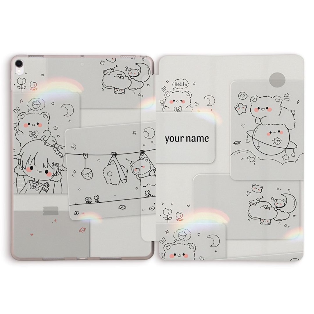 IPad Case Kawaii Aesthetic Cute Anime Case for iPad 10th 10.2 Air 5 Pro ...