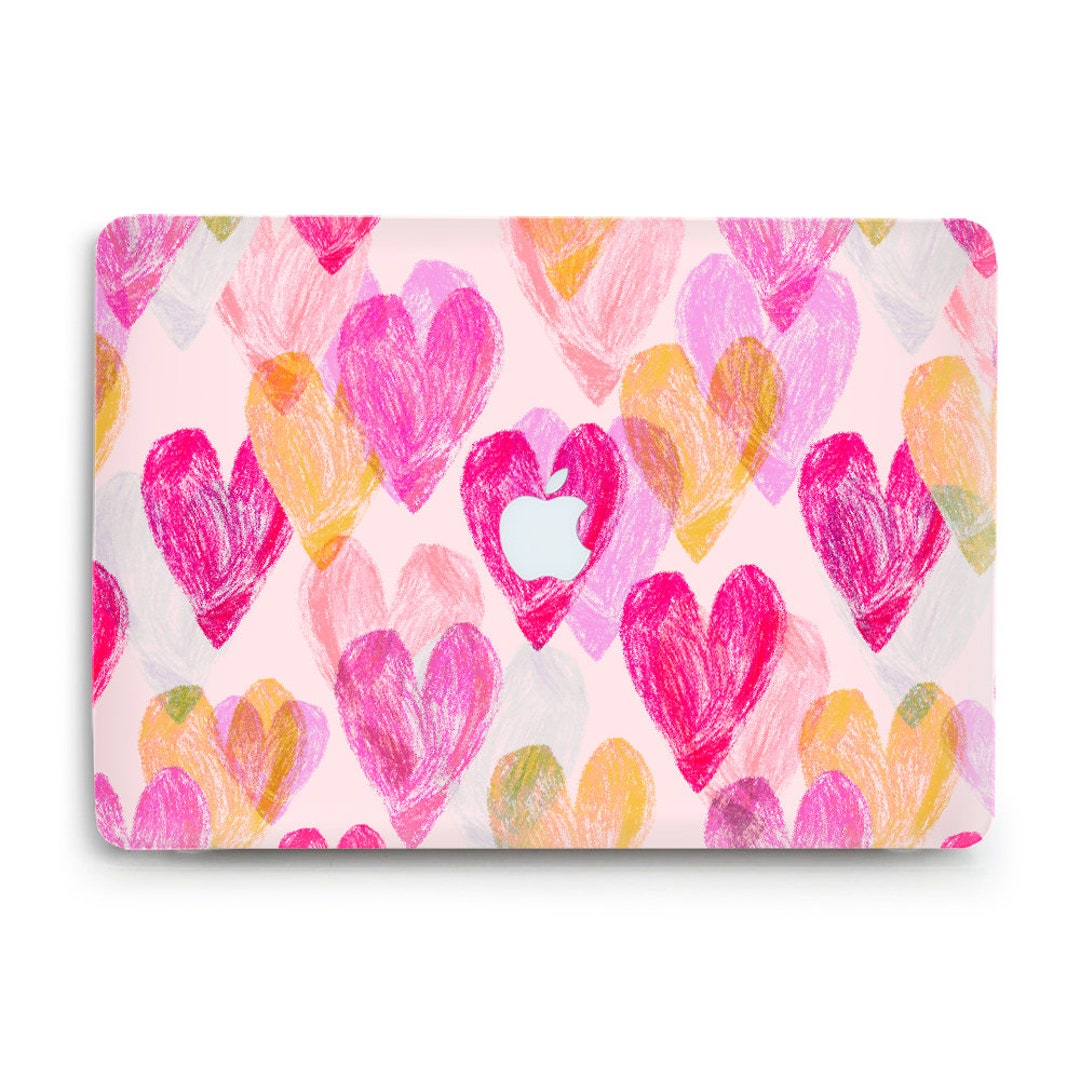 MacBook Case Pink Hearts Aesthetic Girly MacBook Pro 13 Macbntaook Air ...