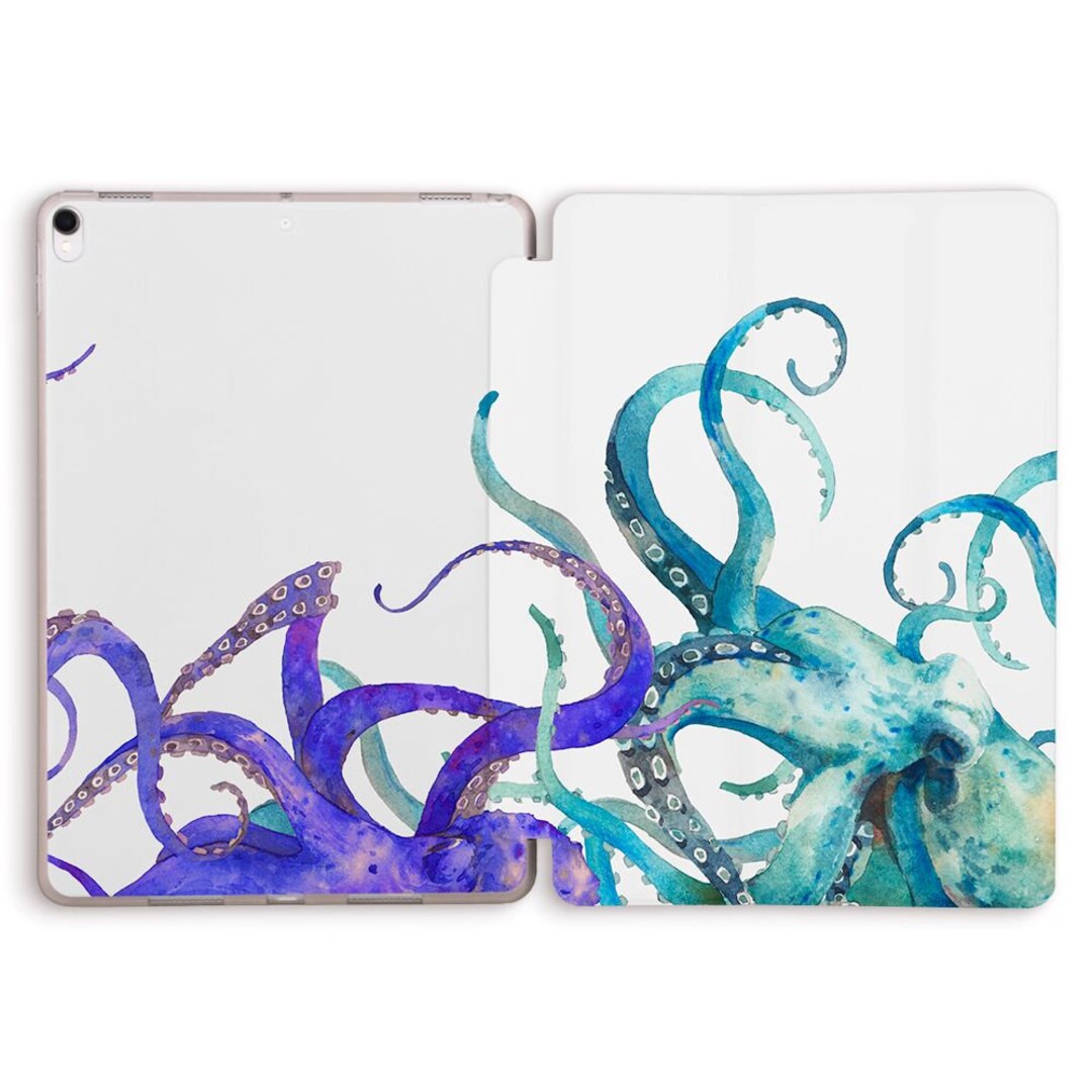 IPad Case Blue Purple Octopus Aesthetic Case for iPad 10th 10.2 9th Air ...