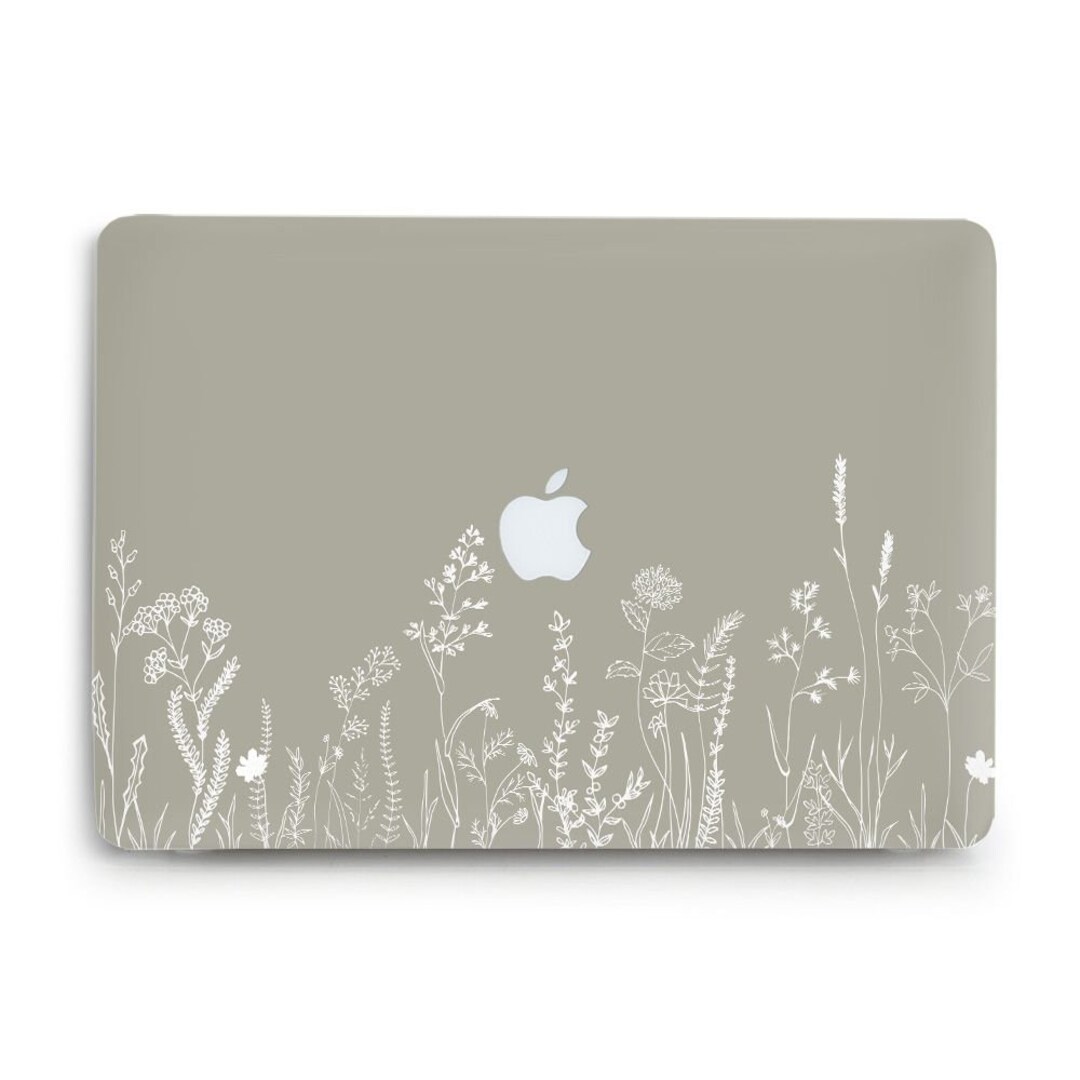 MacBook Case Aesthetic Neutral Floral Cute Case for MacBook Air 13 Pro ...