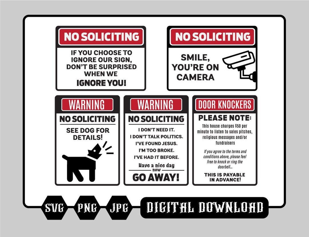 No Soliciting Signs Funny / No Soliciting / No Soliciting Sign / Funny ...