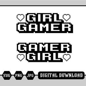 Gamer Girl | Svg Png Jpg Eps | Gamer Decal | Video Game Decal | Gamer ...