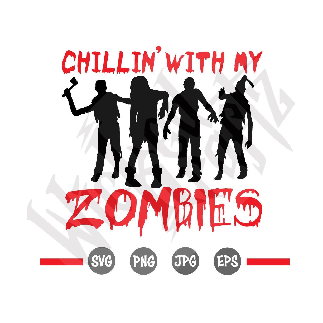 Zombies Halloween SVG Digital Svg Zombies Silhouettes | Etsy