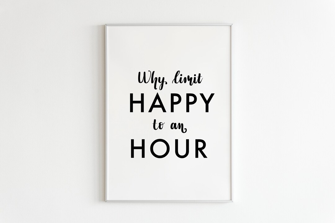 Happy Hour Print Bar Quote Printable Kitchen and Bar Decor Sign Poster ...