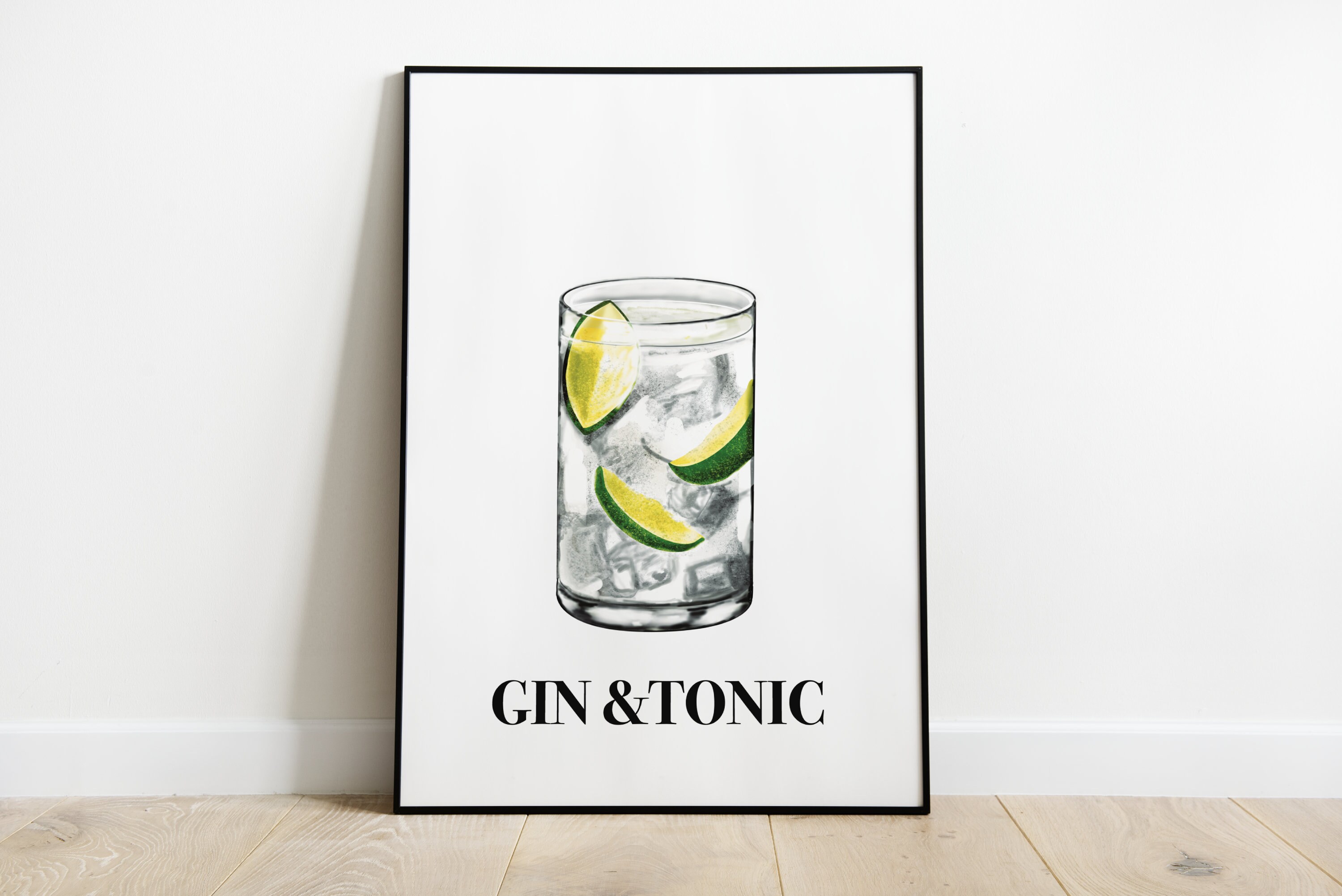 Gin and Tonic Cocktail Prints | Bar Decor Sign | Signature Drink Poster ...