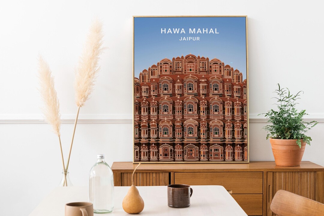 Hawa Mahal Art Print | Jaipur India Travel Poster - Etsy