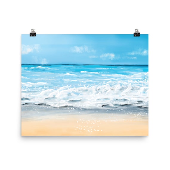 Signs Home Décor Wall Décor Beach Gallery Wall Art Blue Ocean Art Print ...