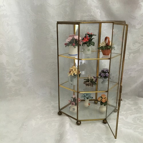 Miniature Brass & Glass Display Case. - Etsy