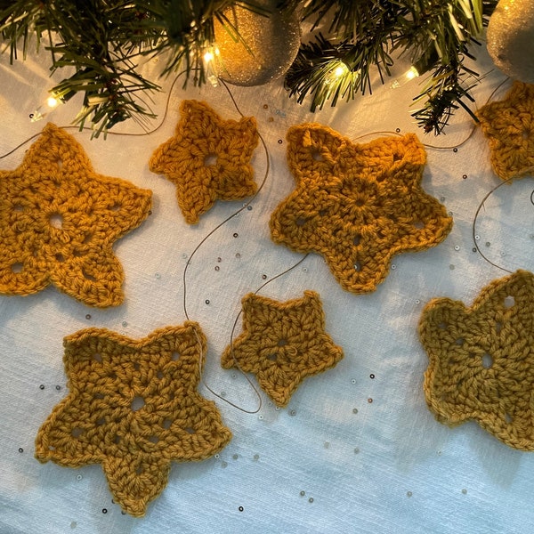 Crochet Star Garland Etsy