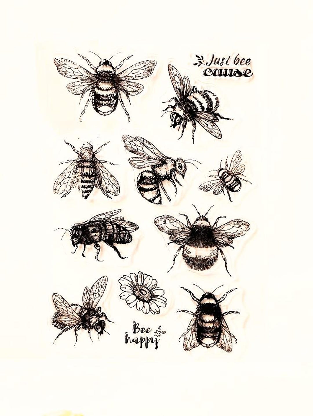 Bumble Bees Stamp Set - Variety of Bees - Transparent Reusable With ...